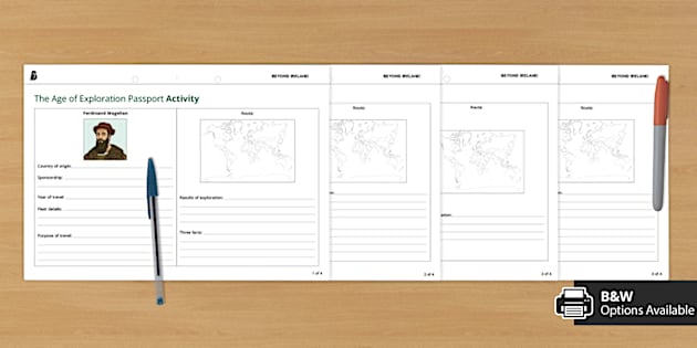 The Age of Exploration Passport Activity Sheet