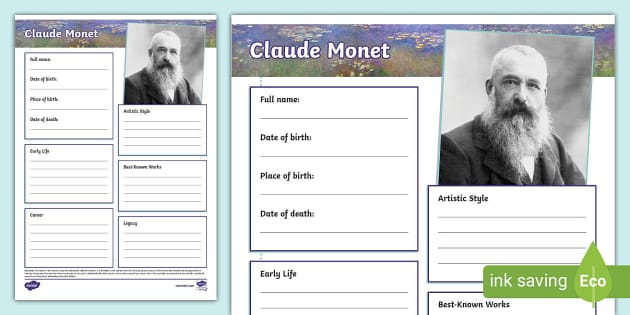 KS2 Claude Monet Fact File,Monet - Twinkl