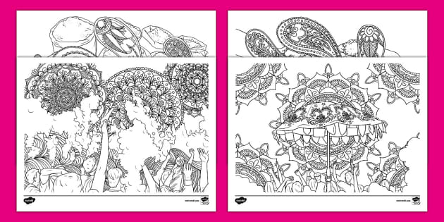 Holi Mindfulness Coloring Worksheet (teacher made) - Twinkl