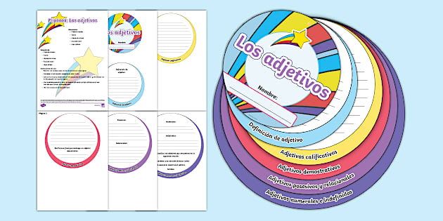 Flipbook: Clasificación de los adjetivos (teacher made)