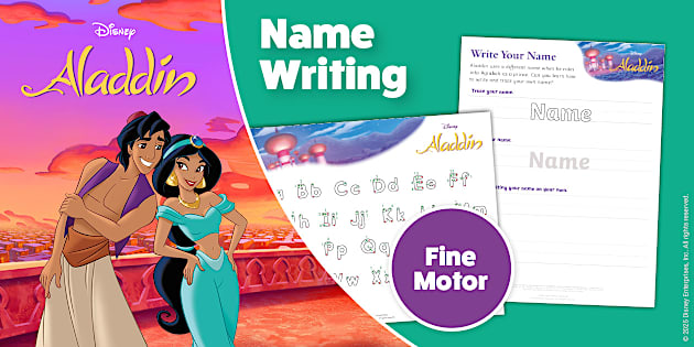 Aladdin: Editable Name Writing Practice Worksheet