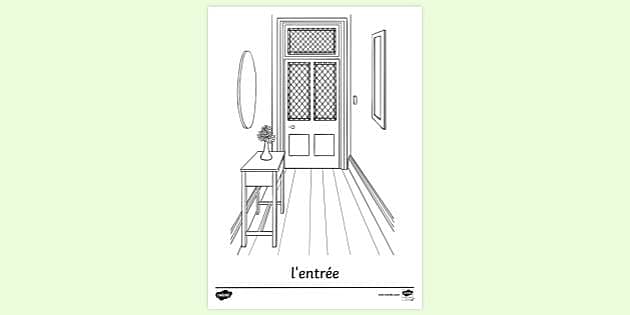 FREE! - L'entrée Hall Colouring Sheet | Colouring Sheets