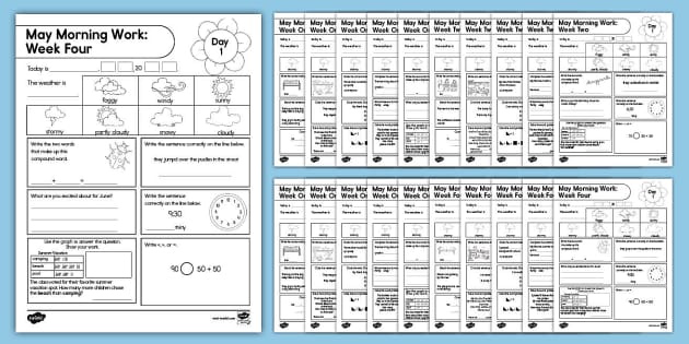 First Grade May Morning Work Bundle (teacher made) - Twinkl