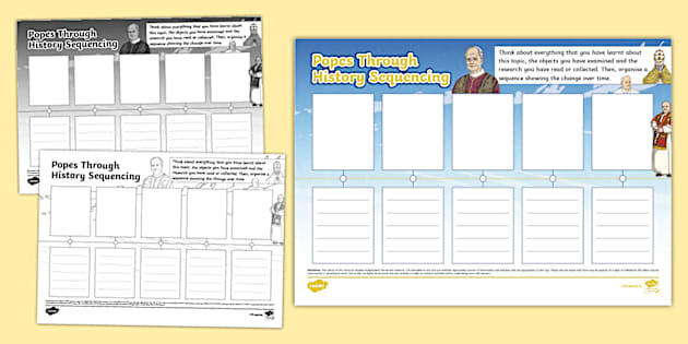 Popes Through History Sequencing Worksheet