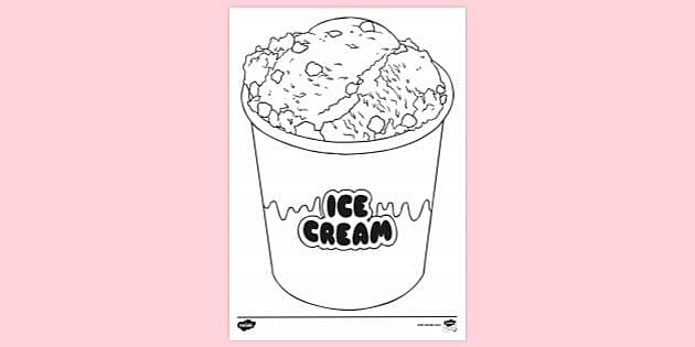 FREE! - Ice Cream Tub Colouring | Colouring Sheets - Twinkl