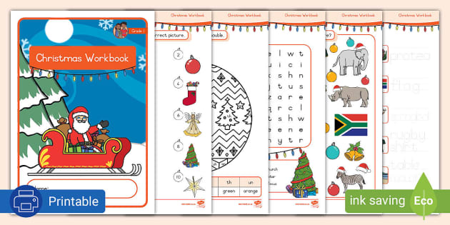 Grade 1 Phonics: Christmas Workbook - Twinkl
