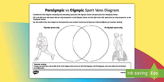Olympics/Paralympics Venn Diagram Worksheet / Worksheet, worksheet
