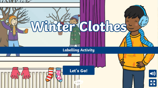 Winter Clothes Interactive Labelling Activity - Twinkl