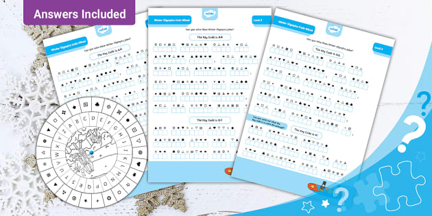 Winter Olympics Secret Code Wheel - AL - Twinkl Puzzled