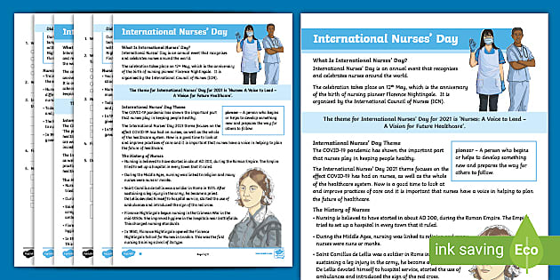 LKS2 International Nurses' Day Differentiated Reading Comprehension ...