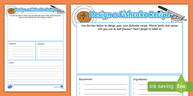 Design a Fishcake Recipe Activity (teacher made) - Twinkl