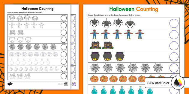 Halloween Counting Worksheet | Printable Resource | Twinkl