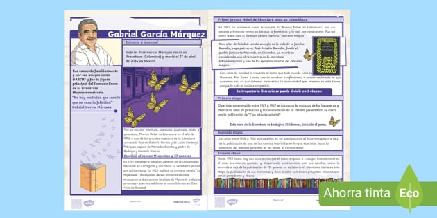 Gabriel García Márquez - Día del idioma - Twinkl Colombia