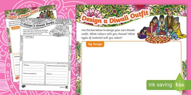 Design a Diwali Outfit Worksheet (Teacher-Made) - Twinkl