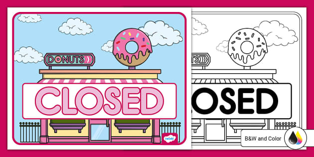 Donut Shop Dramatic Play Closed Sign (teacher made) - Twinkl