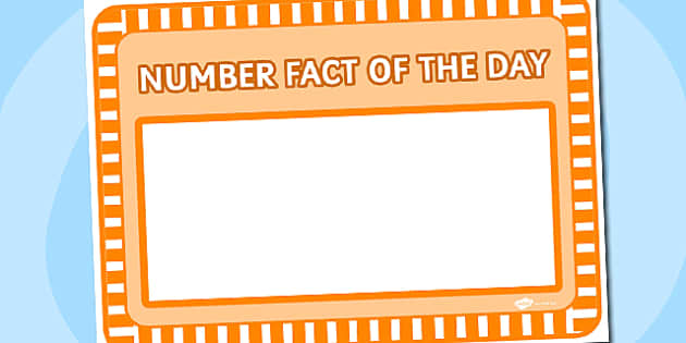 👉 Number Fact of the Day Sheet (Hecho por educadores)