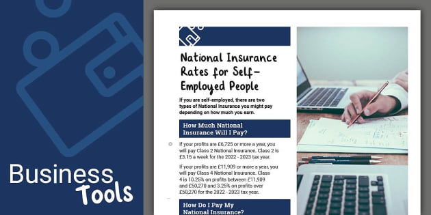 National Insurance Rates for Self-Employed People - Twinkl