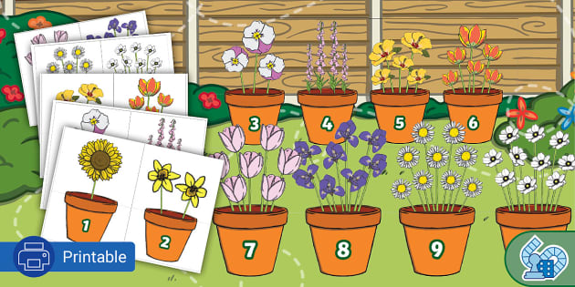 Spring Flowers Game for Counting to 10 Spring Activities