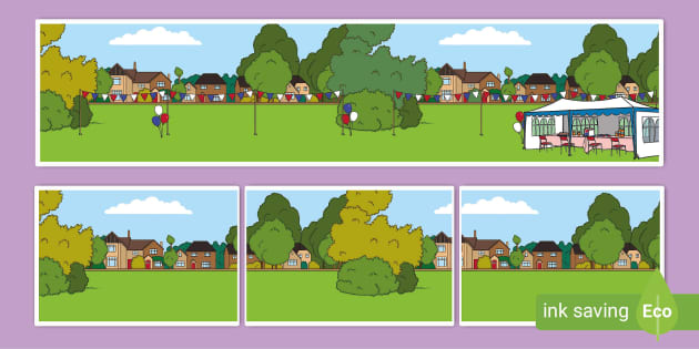 Garden Party Small World Background (teacher made) - Twinkl
