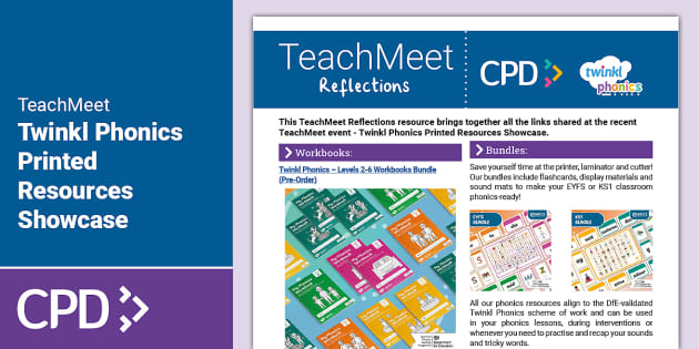 FREE! - TeachMeet Reflections - Twinkl Phonics Printed Resources Showcase