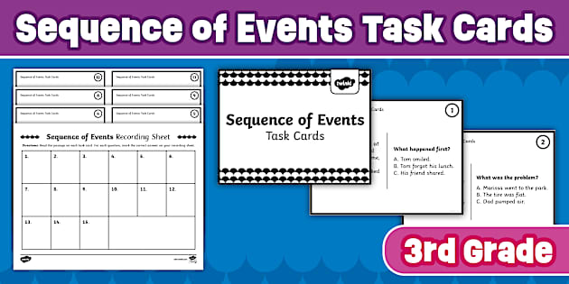 Third Grade Sequence of Events Task Cards