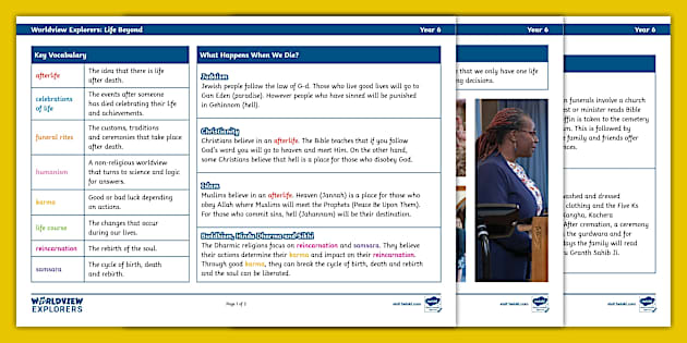 RE: Life Beyond: UKS2 Knowledge Organiser (Teacher-Made)