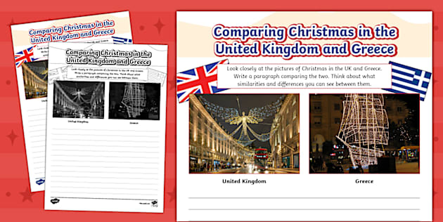 Comparing Christmas in the United Kingdom and Greece Worksheet