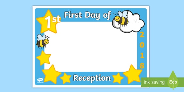 First Day of Reception Photo Booth Frame Cut-Outs