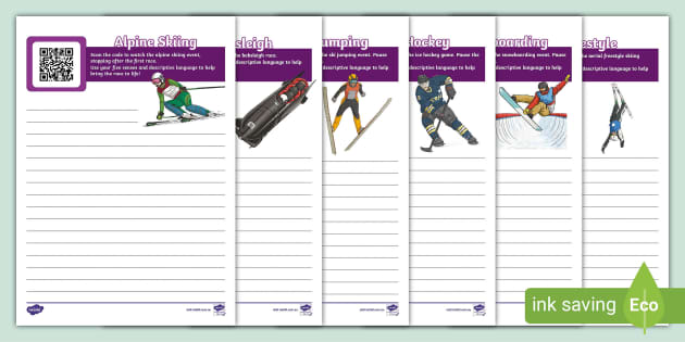 Commentate It! Winter Olympic Sports Writing Activity