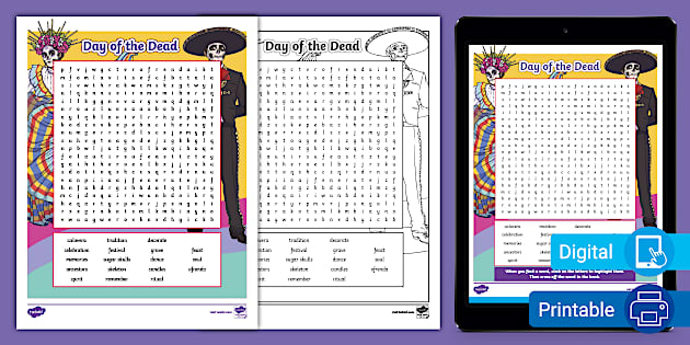 6th-8th Grade Dia de los Muertos Word Search | Twinkl USA