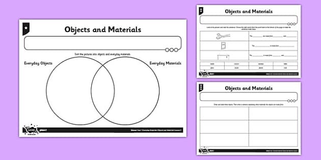 Object and Materials Worksheet / Activity Sheet - object