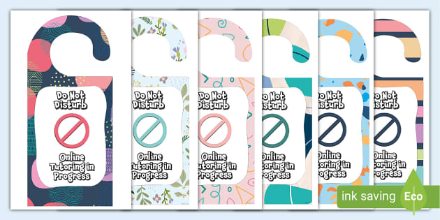 Online Tutoring Do Not Disturb Door Sign Pack (teacher made)