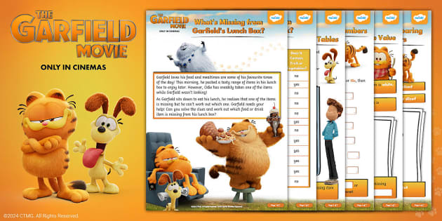 FREE! - 👉 Garfield Maths Mystery Activity [Ages 6-7]