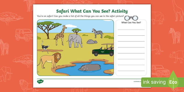 Safari What Can You See? Writing Activity | Twinkl - Twinkl