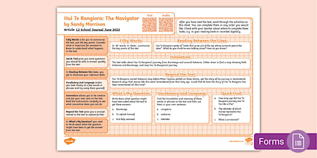 Level 2 June 2022 School Journal: Hui Te Rangiora: The Navigator (Story