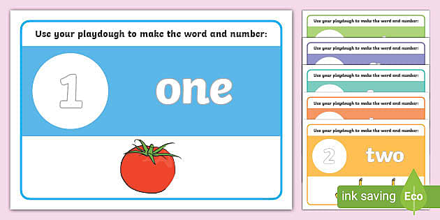 Numbers 0-20 Words Counting Playdough Mats - Twinkl