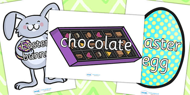 Easter Words on Images (Teacher-Made) - Twinkl