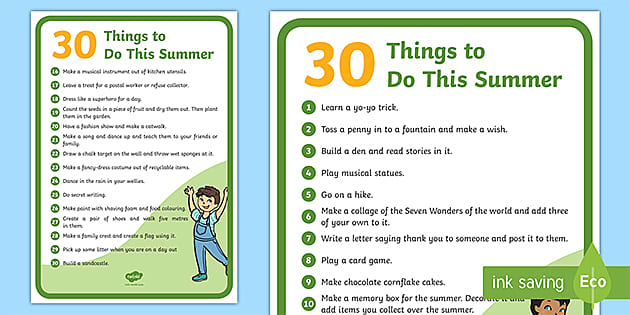 KS1 Summer Challenge Worksheet - Twinkl