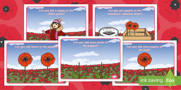 Remembrance Day Poppy Playdough Mats (teacher made) - Twinkl