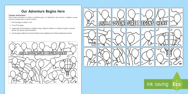 Our Adventure Begins Here Collaborative Colouring Activity Pack