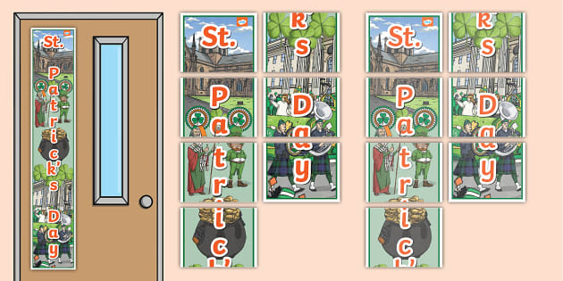 St. Patrick's Day Vertical Door Display Banner - Twinkl