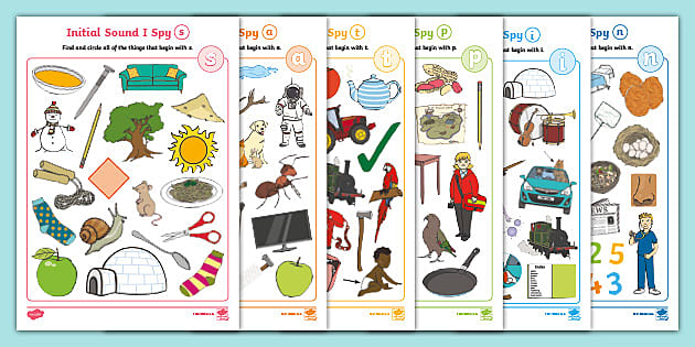 Initial Sounds I Spy s, a, t, p, i, n, Activity Pack