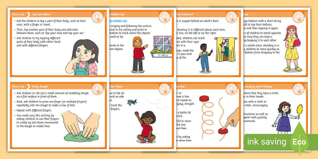 Fine Motor Skills Hand-Eye Coordination Warm-Up Cards