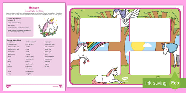 Unicorn Themed Sensory Board (teacher made) - Twinkl