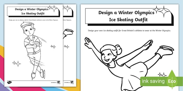 KS1, EYFS, Design a Winter Olympics Ice Skating Outfit Worksheet ...
