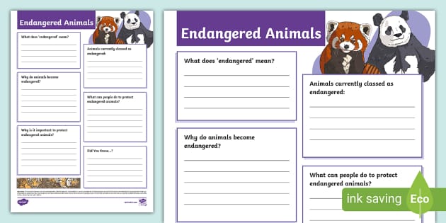 * NEW * Endangered Animals Fact File Template (teacher made) * NEW * Endangered Animals Fact File Template (teacher made)