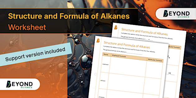 Structure and Formula of Alkanes Worksheet