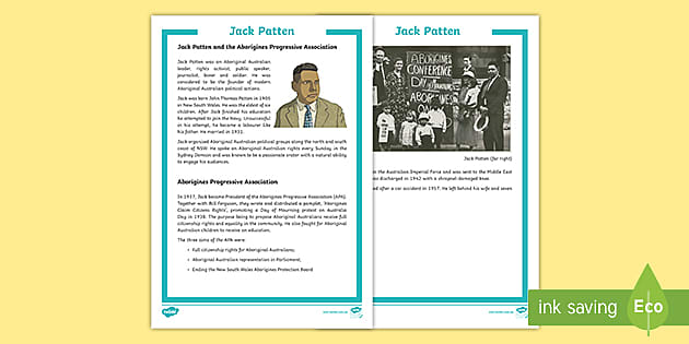 Jack Patten and the Aborigines Progressive Association Fact File