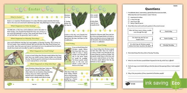 LKS2 Easter Reading Activity [Differentiated Resource]