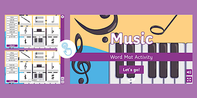 Tier 3 Music Vocabulary Interactive Word Mat Activity